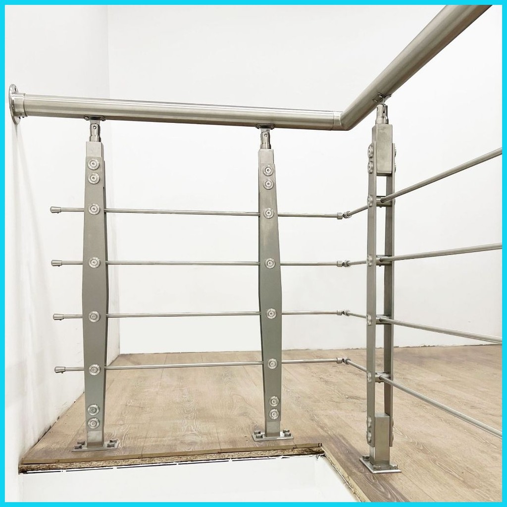 Stair handrail stainless steel brushed column Attic guardrail Bay ...
