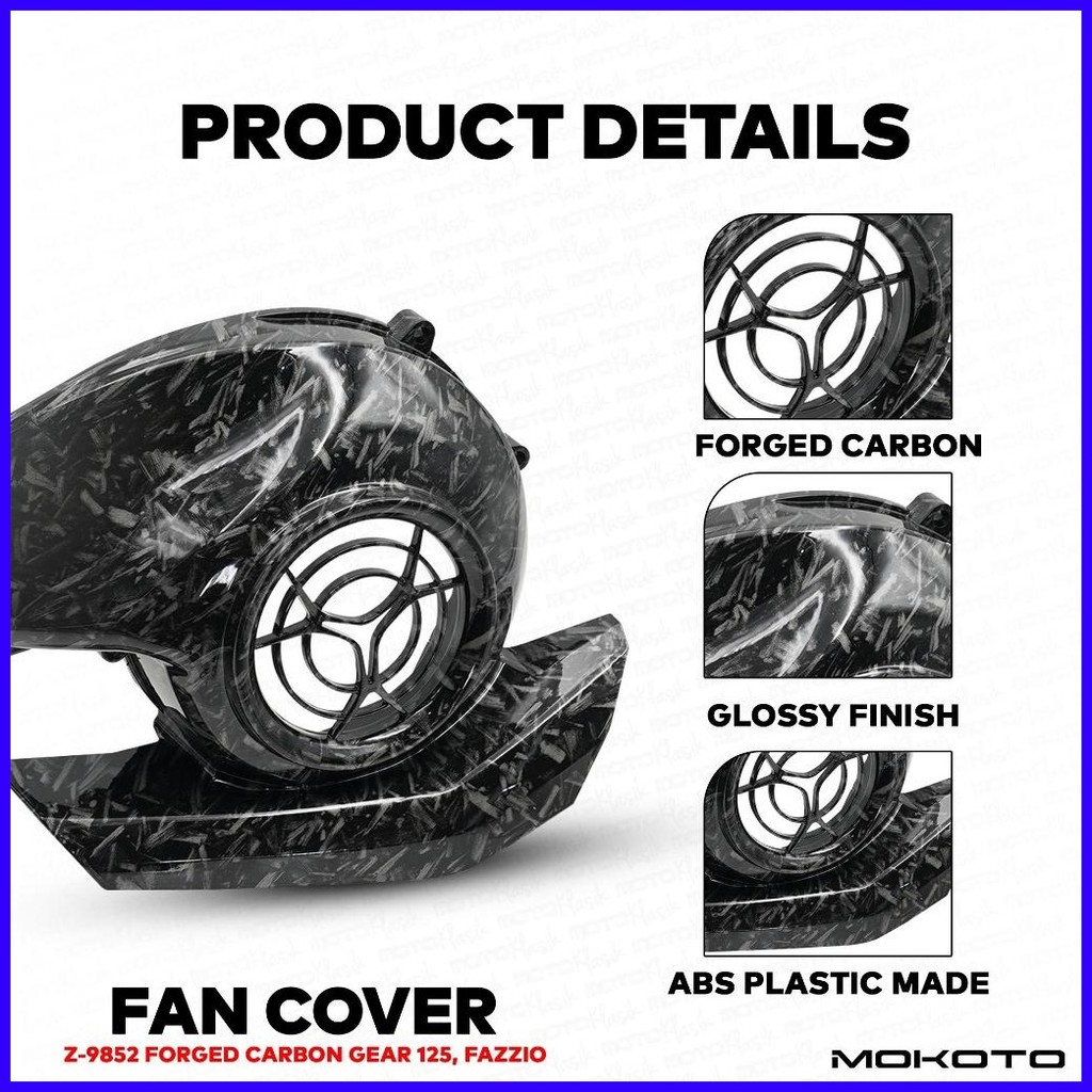 MOKOTO MIO GEAR 125 / MIO FAZZIO FAN COVER CARBON Z-9851 / FORGED ...