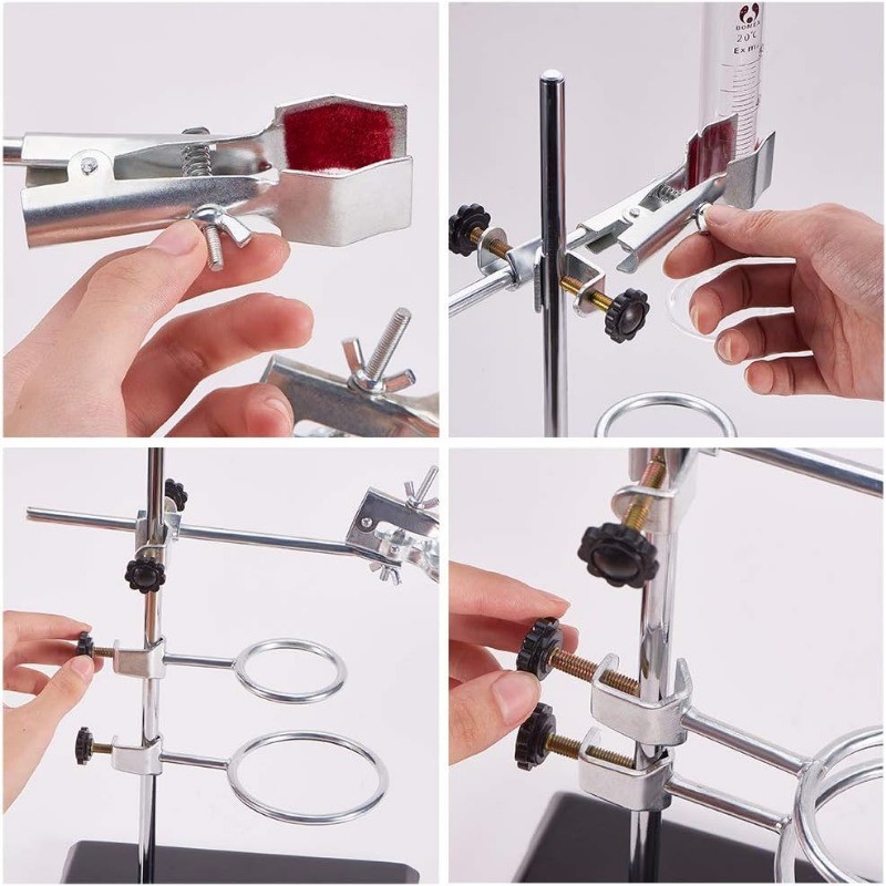 1pc Laboratory Grade Stand Support Set Lab Stand and Clamp with 2 ...