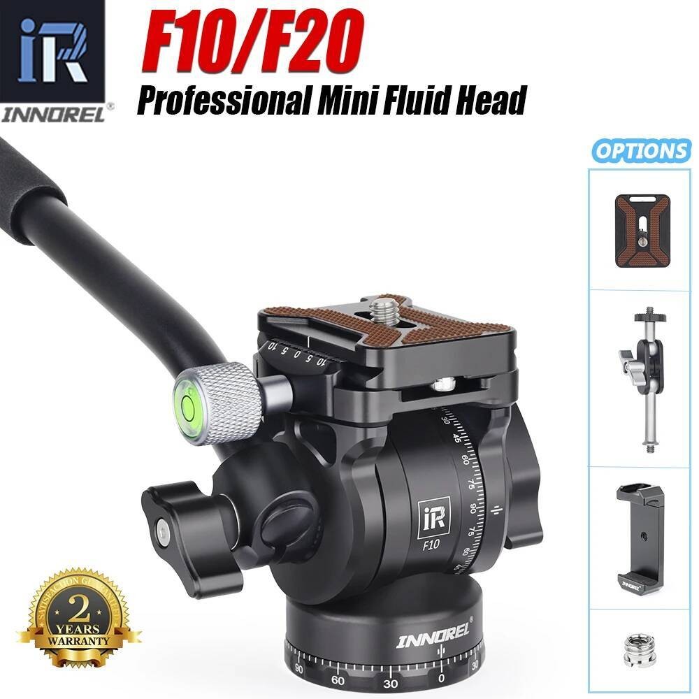 F10/F20 INNOREL Mini Fluid Tilt Head,Metal Tripod Head with Arca Swiss ...