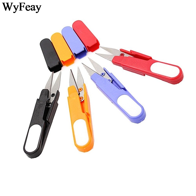 1 Pcs Plastic Handle Safety Cover Thread Clipslyarm Cutting Scissors ...