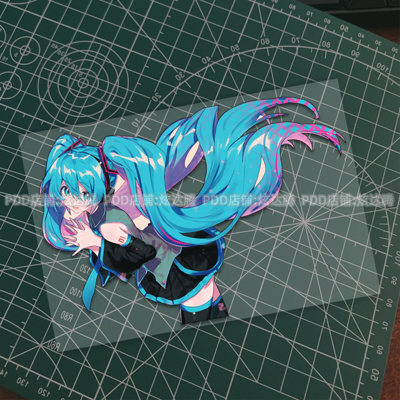 2D Hatsune Miku Reflective Stickers Music Characters MIKU Cartoon ...