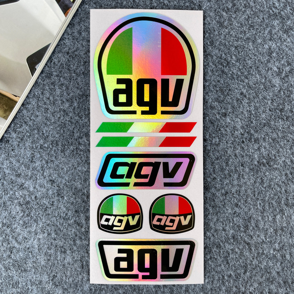 Motorcycle Helmet Sticker Reflective Laser A-G-V A-GV Logo Waterproof ...