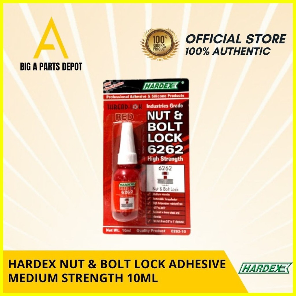 HARDEX Threadlock Nut and Bolt Lock Adhesive 10ml (Red High Strength) | Shopee Philippines