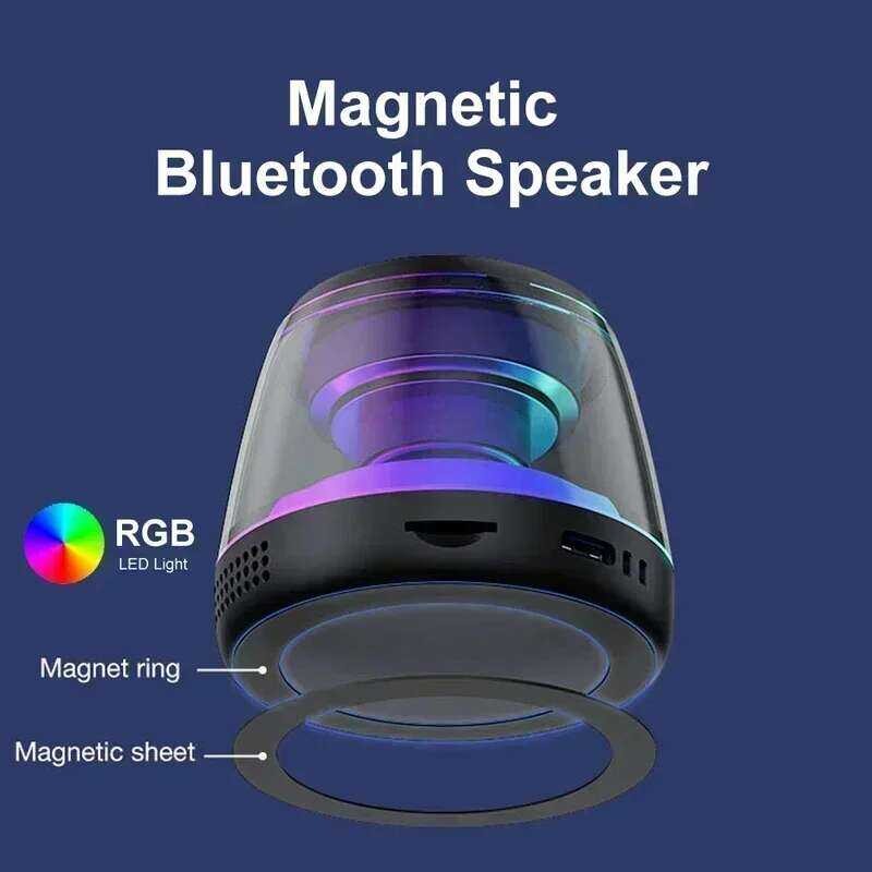 Bluetooth Magnetic Speaker RGB Mini Portable Speaker Magnetic Phone ...