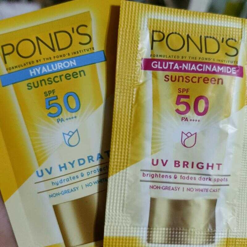Pond'sunscreen Spf50 Sachet(No White Cast/Nob Greasy) Gluta Niacinamide ...