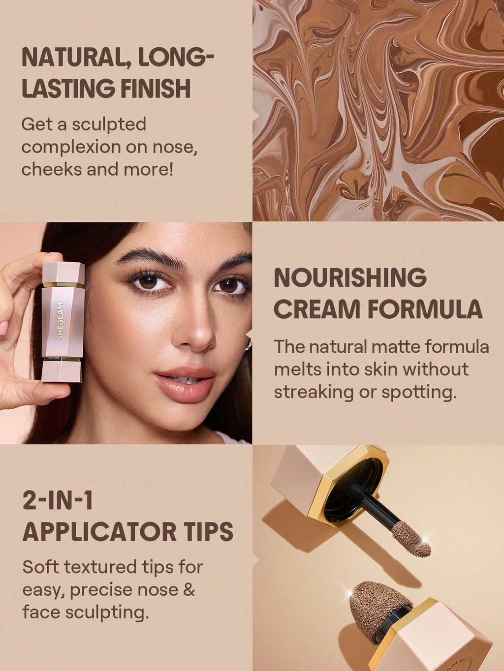 SHEGLAM 2-In-1 Liquid Contour Precision Sculpt Duo Tips Bronzer | Shopee Philippines