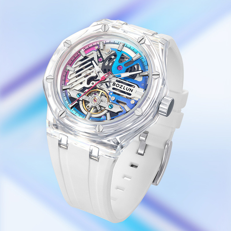 BOZLUN Bozhi Wheel Hollow Mechanical Watch Men's Genuine Fully ...