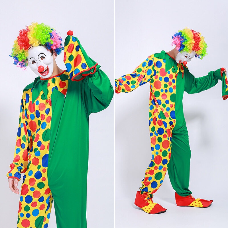 Adult Circus Clown Costumes Colorful Joker Sets Patch Clown Cloting ...