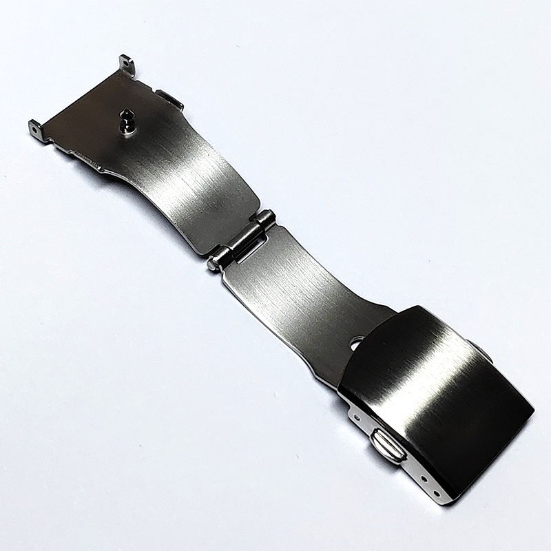 18mm 20mm 22mm Double Press Fold Clasp 304 Stainless Steel Brushed ...