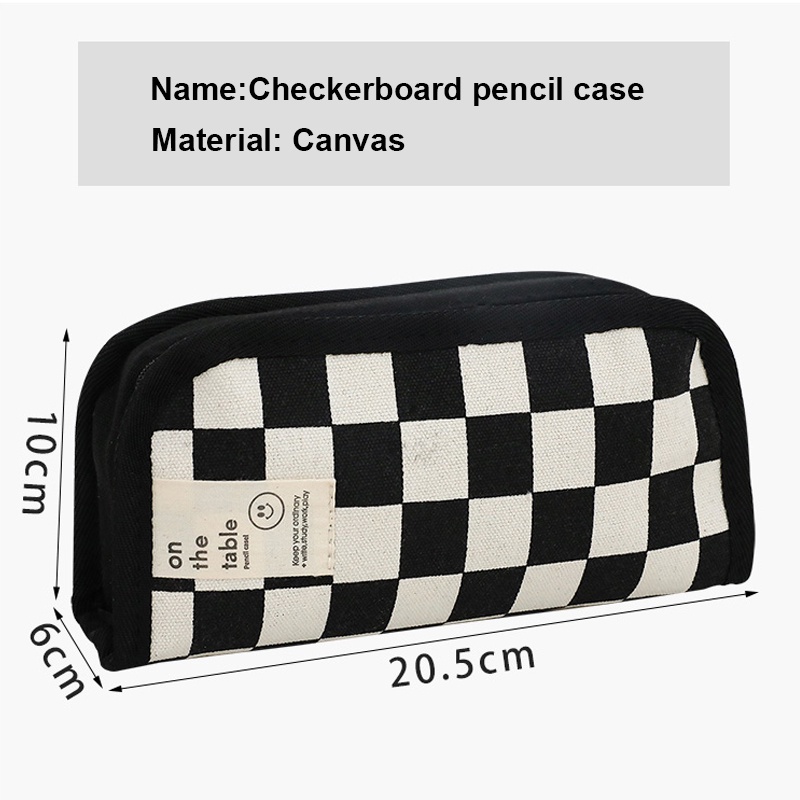 Checkerboard Pencil Case Large Capacity Storage Bag School Office ...