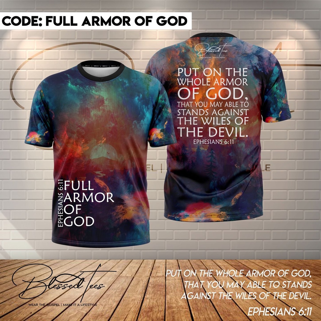 FULL ARMOR OF GOD BLESSEDTEES SHIRT | Shopee Philippines