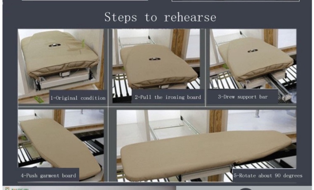 Cloakroom cabinet Slide Out Fold Down Rotatable ironing board hidden ...