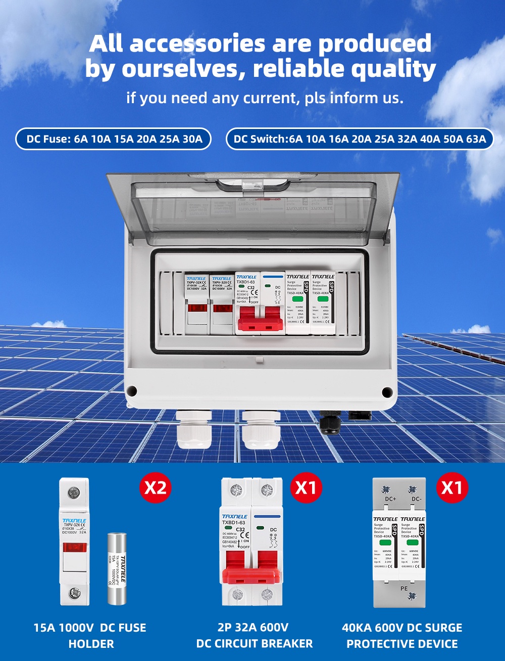 Solar photovoltaic PV DC Combiner Box Surge Lightning Protection 1 ...