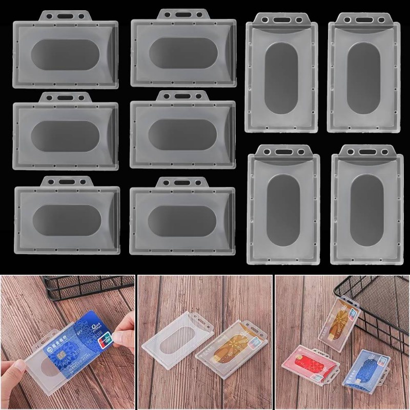 Transparent Plastic Vertical Hard ID Access Card Cover / Multi-use Hard ...