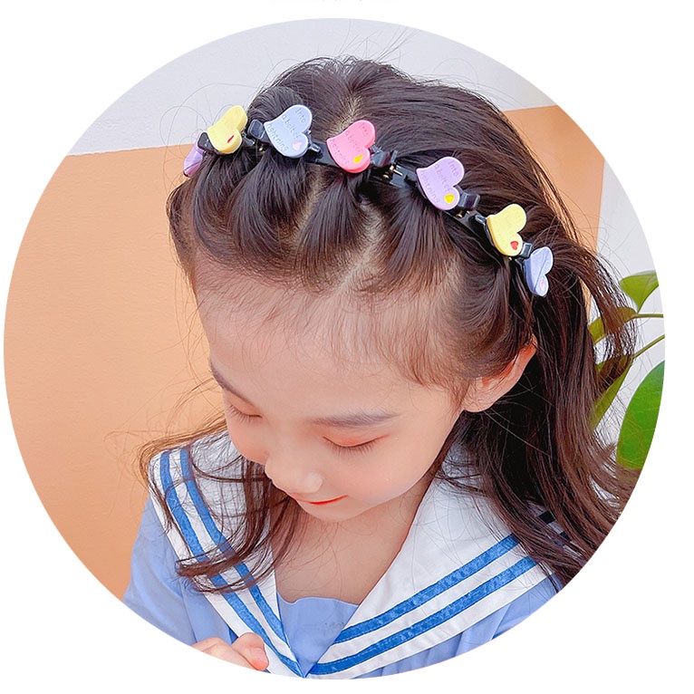 Children's Braided Headband Cute Flower Bangs Finishing Hair Band Clip ...
