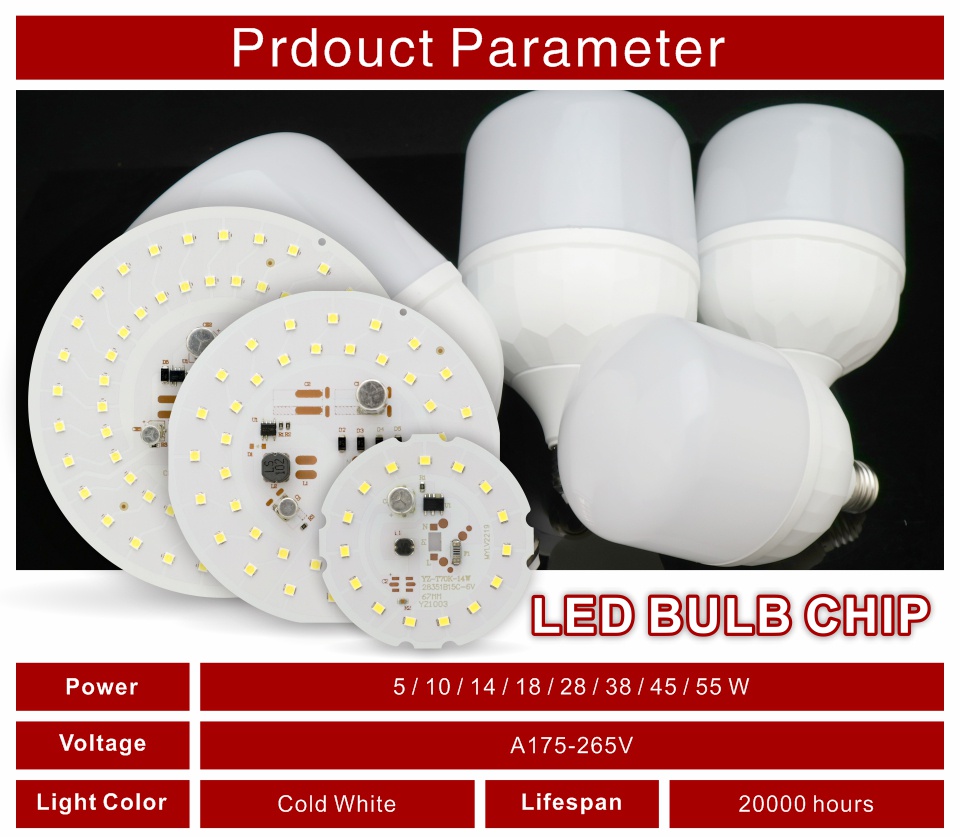 Got Liang LED Chip for 55W 45W 38W 28W 18W 14W 10W 5W Light Bulb ...