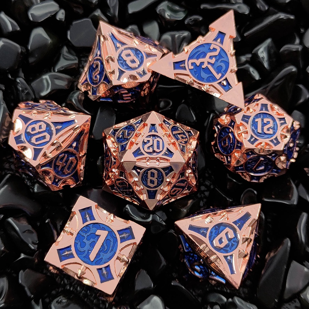 Polyhedral Dice Set Metal Dice DND for RPG D&D Explorers Board Game ...
