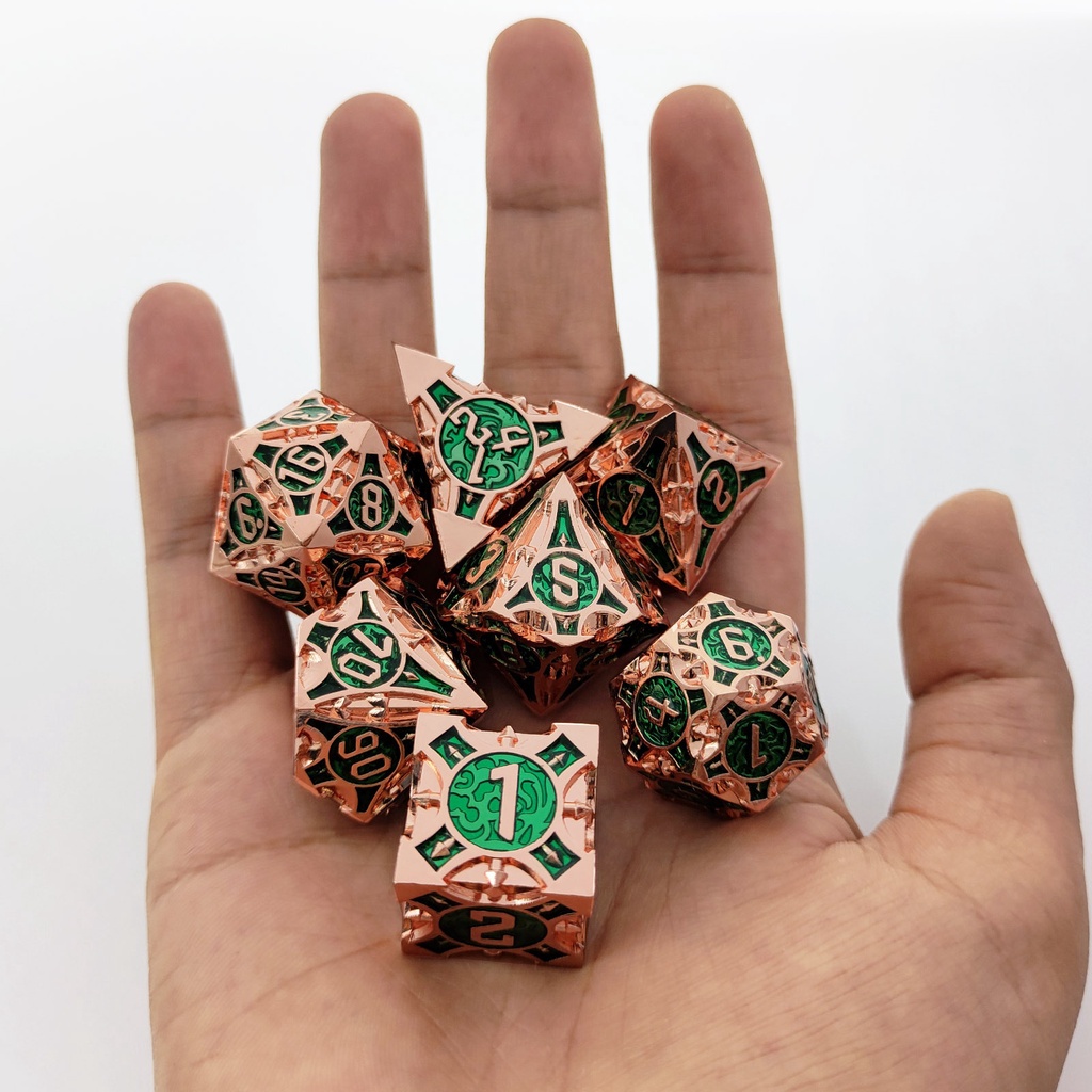 Polyhedral Dice Set Metal Dice DND for RPG D&D Explorers Board Game ...