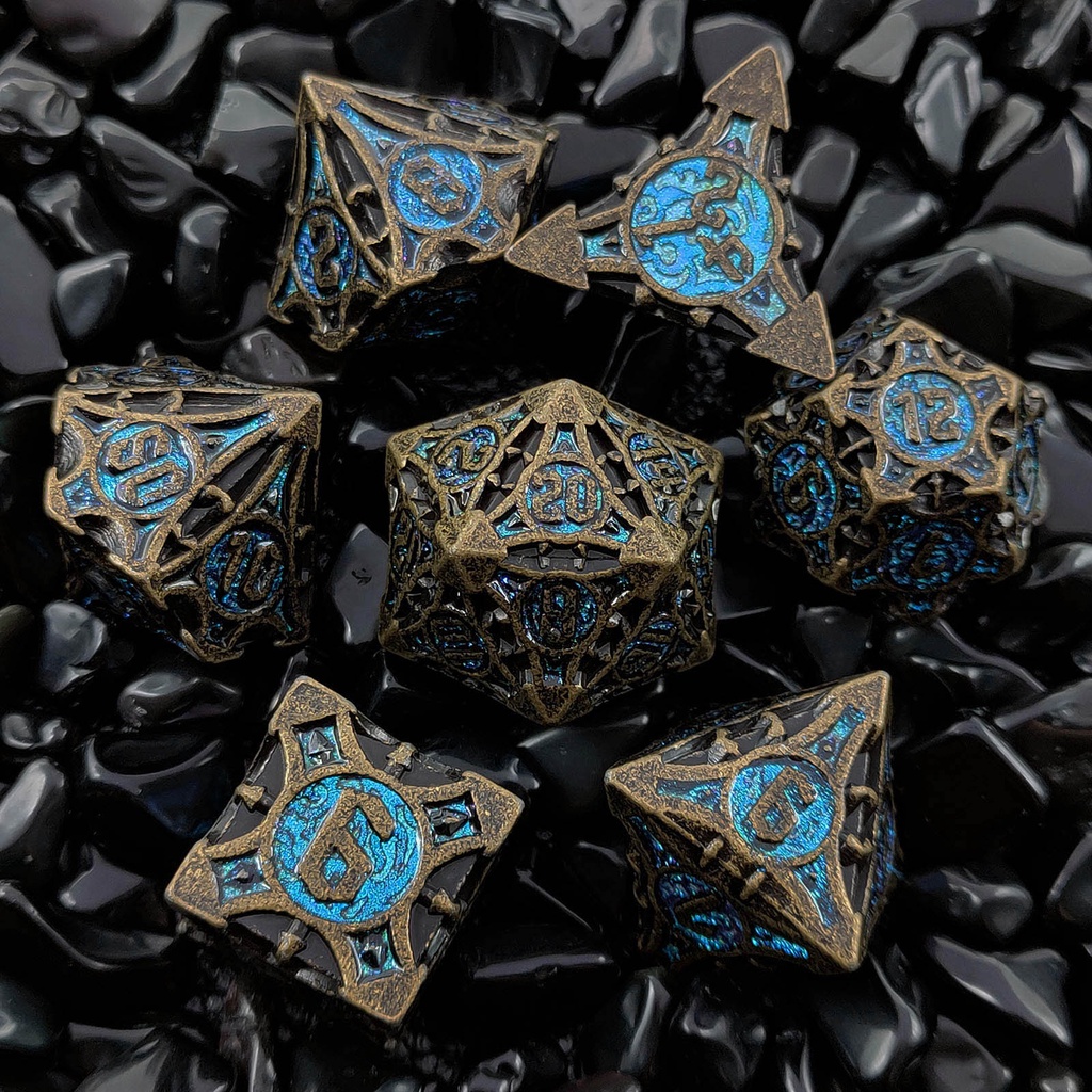 Polyhedral Dice Set Metal Dice DND for RPG D&D Explorers Board Game ...
