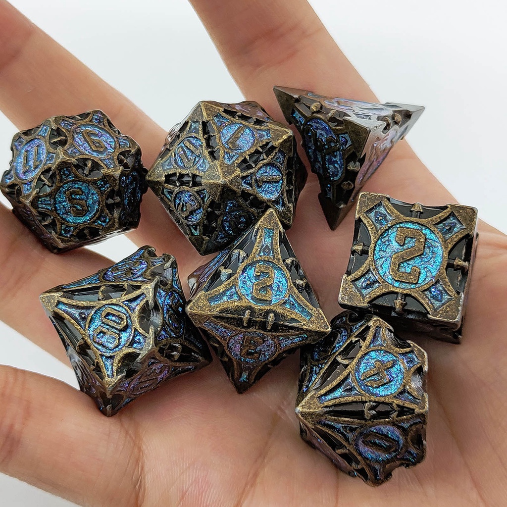 Polyhedral Dice Set Metal Dice DND for RPG D&D Explorers Board Game ...