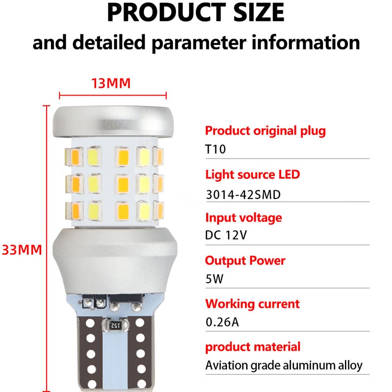 2pcs Firefly style DUAL CONTACT T15 Led W16W Motorcycle Turn Signal ...