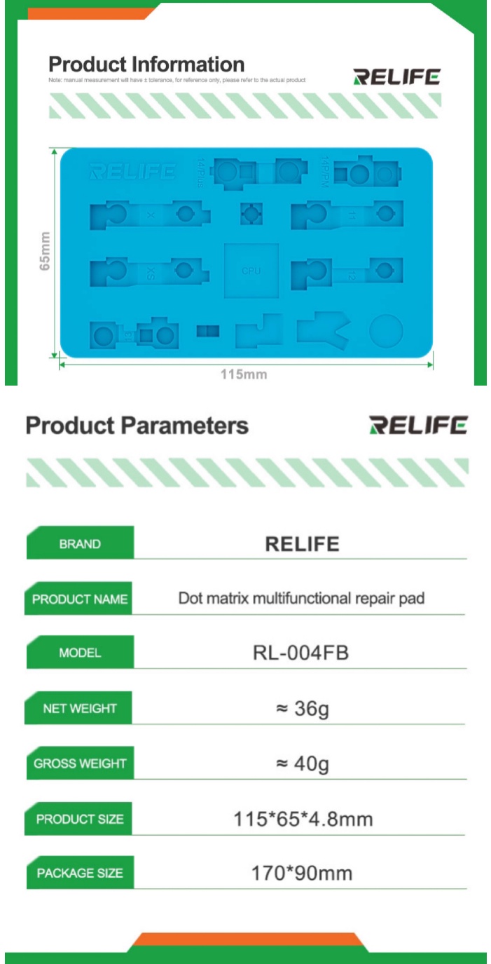 RELIFE RL-004FB dot Matrix Multifunctional Repair Pad support IPX-14 ...