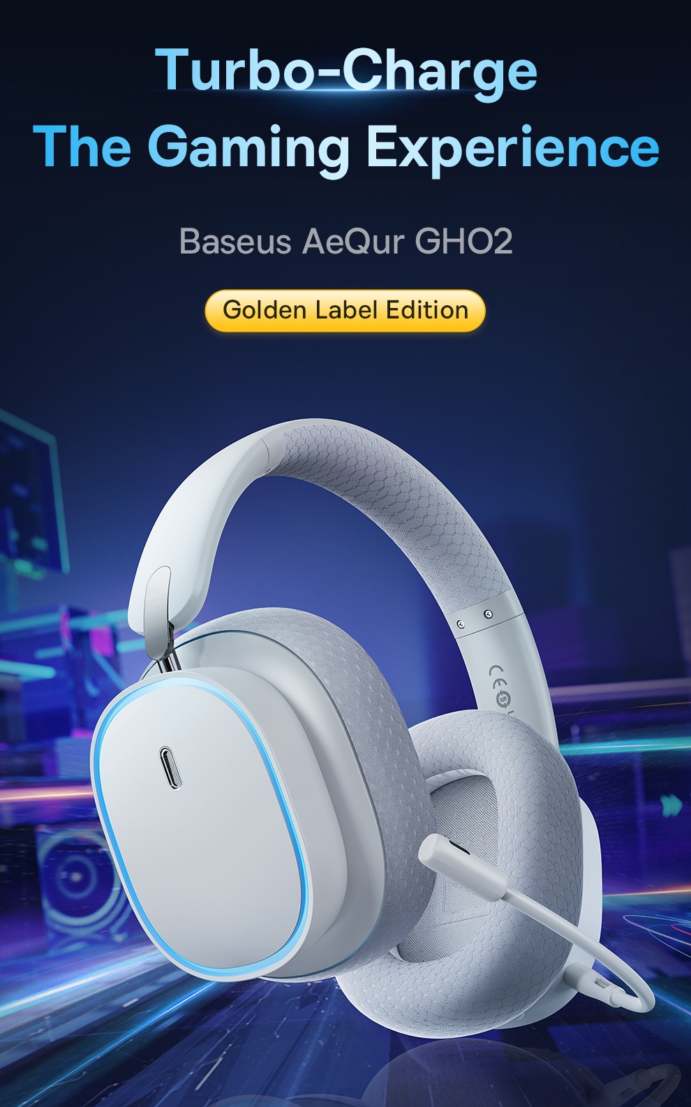 Baseus GH02 Gaming Wireless Headphone with Mic Over-Ear Headphones ...