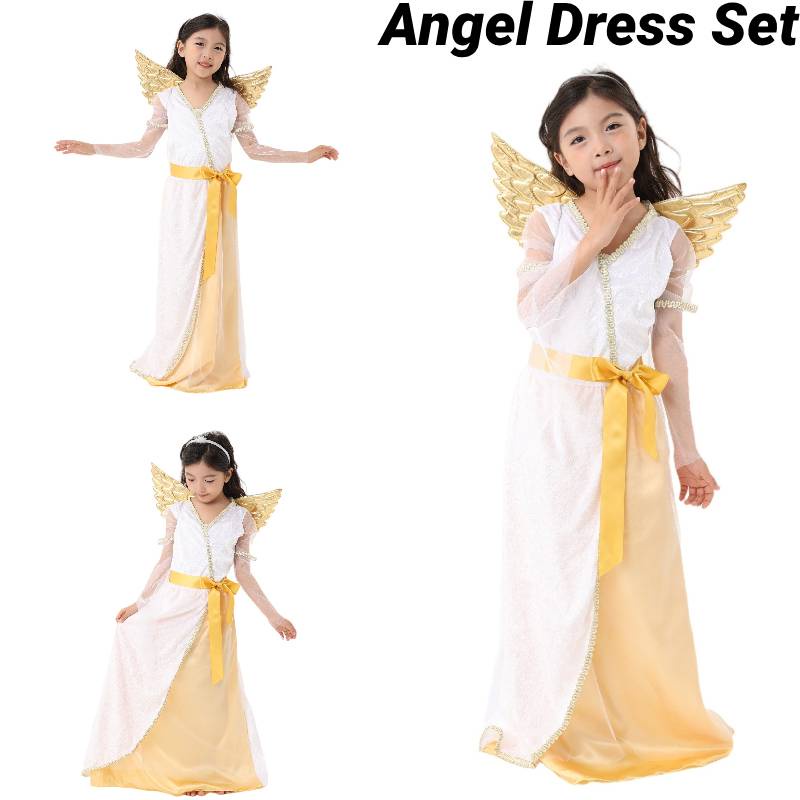Angel Wing Set Children Clothes Long Sleeve Party Wedding Bowknot Girl ...