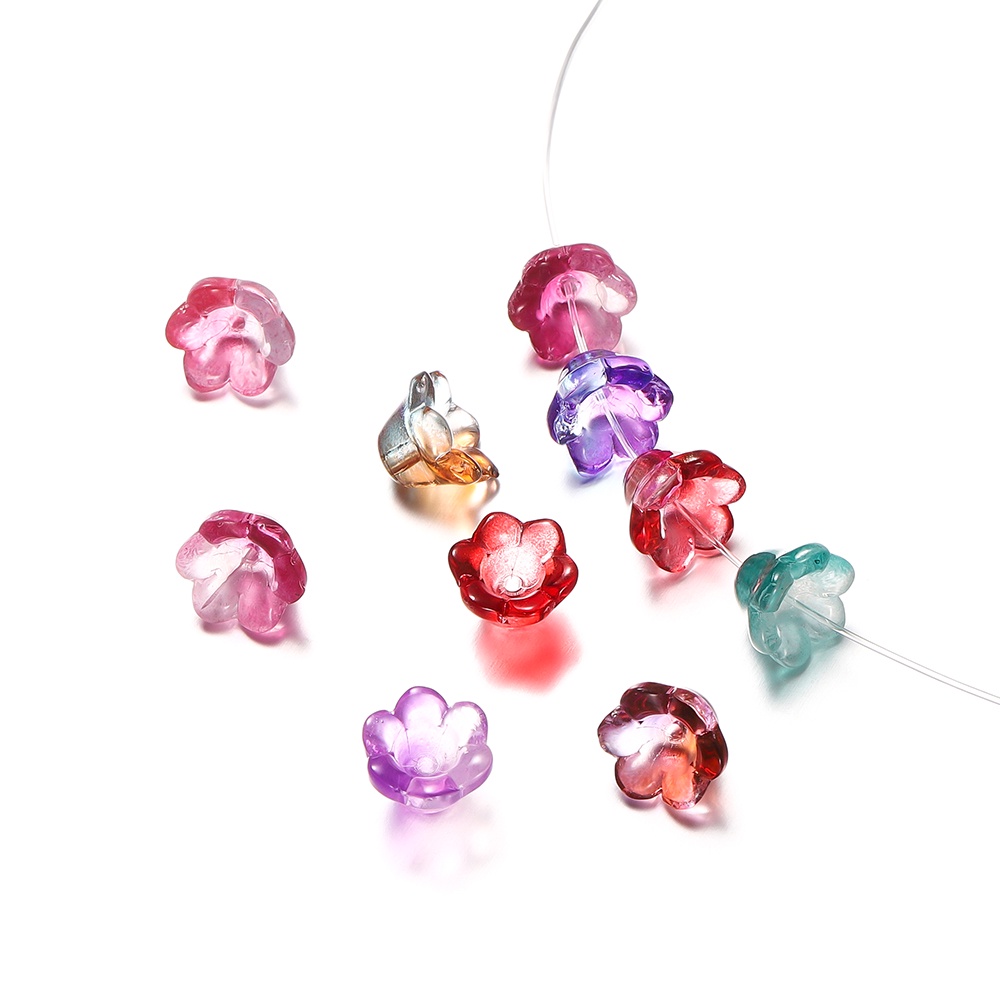 St.kunkka 10pcs Flower Glass Beads 10.5 * 11.5mm Glass Receptacle Beads ...
