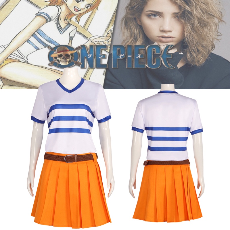 3pcs One Piece Live Action Film Nami Dress Set Anime Cosplay Costume ...
