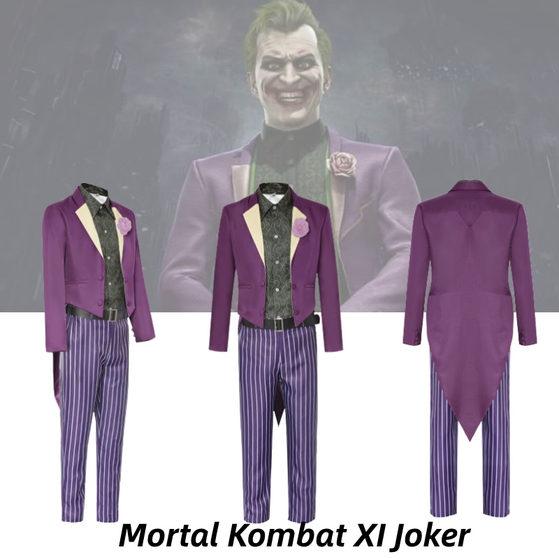 Authentic Mortal Kombat 11 Joker Cosplay Garment Purple Full Set For ...