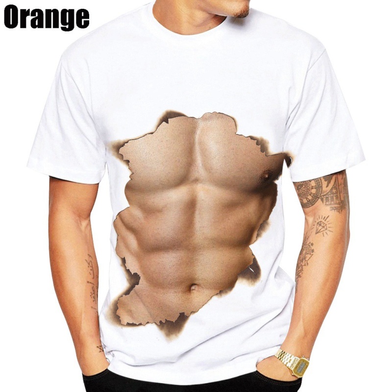 Lastest Fashion 3D Printed T-Shirt Ripped Six Pack Abs Muscles Summer ...