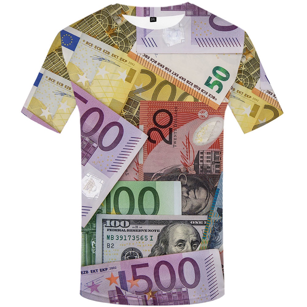 2021 Brand Dollar T shirt Men Money Tshirts Casual Russia T-shirts 3d ...