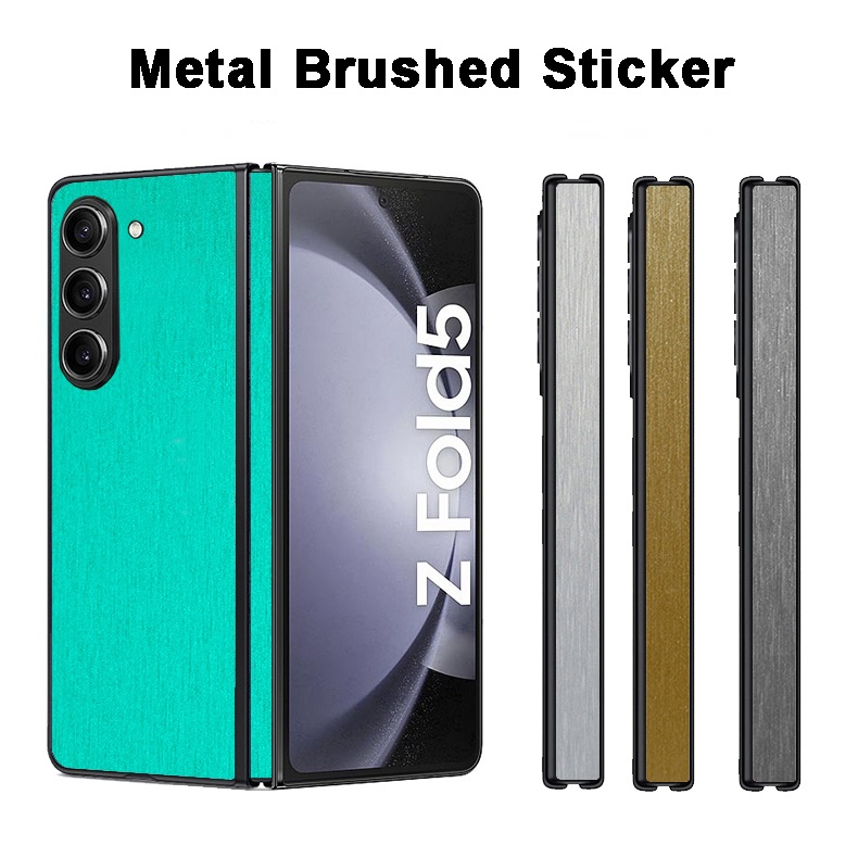 Metal Brushed Phone Sticker For SAMSUNG Z Fold5 5G Back + Hinge Decal ...