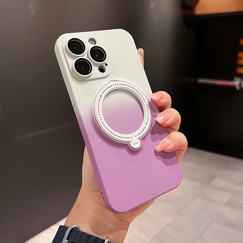 Luxury Gradient Color Case for iPhone 15 Pro Magnetic Stand Holder ...