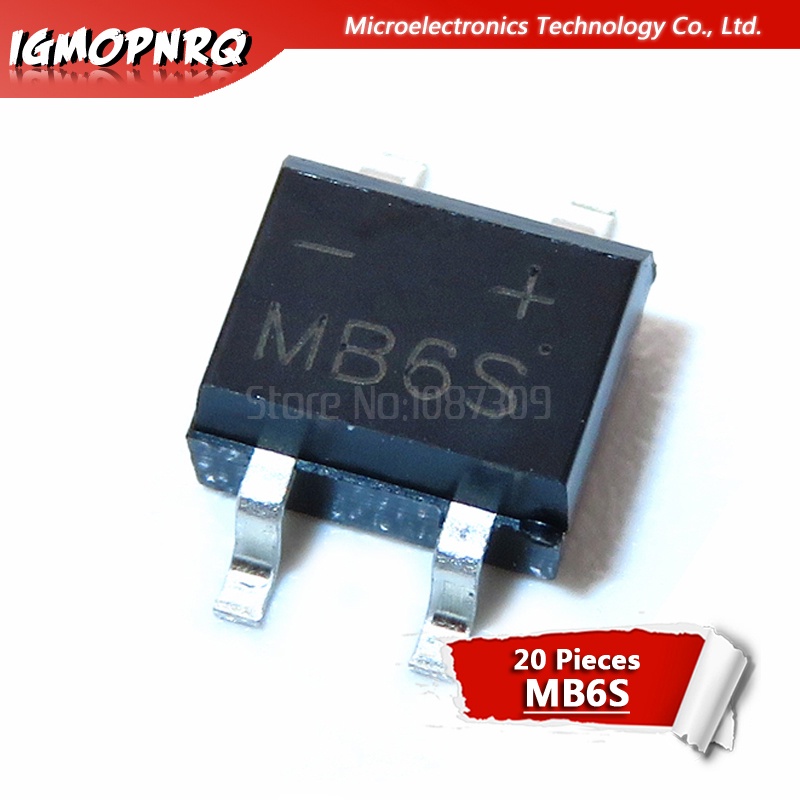20pcs MB6S MB6M MB10S MB10M MB6F 0.5A 600V Single Phases Diode ...