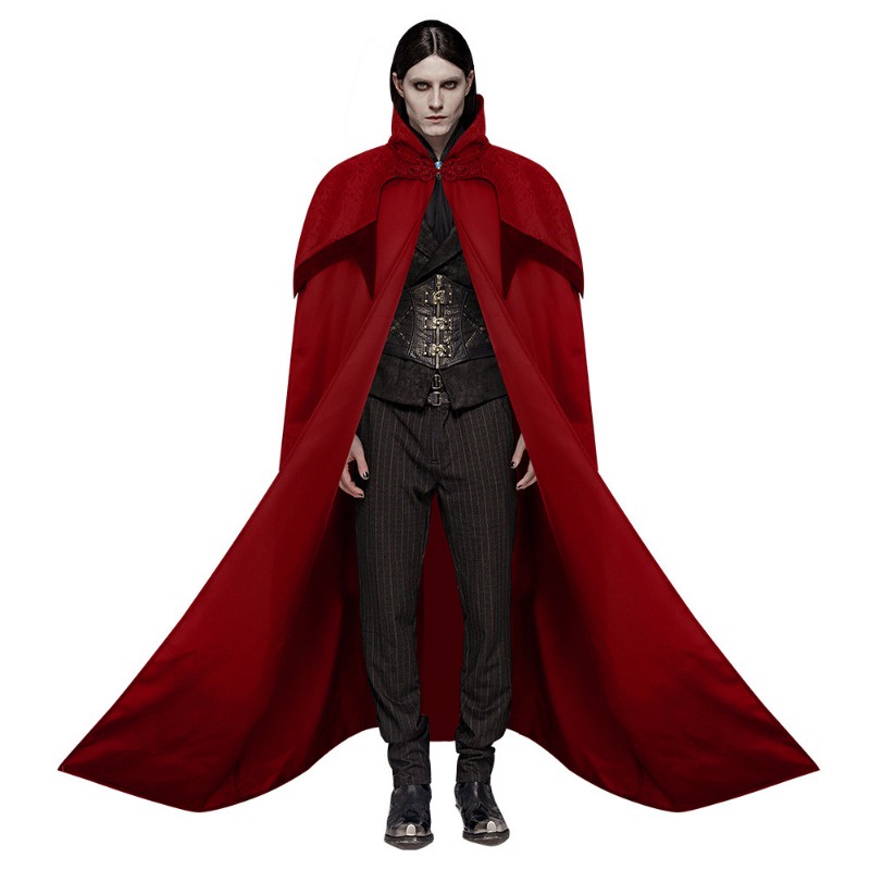 Men's Medieval Vampire Cloak Steampunk Gothic Cape Carnival Dress ...