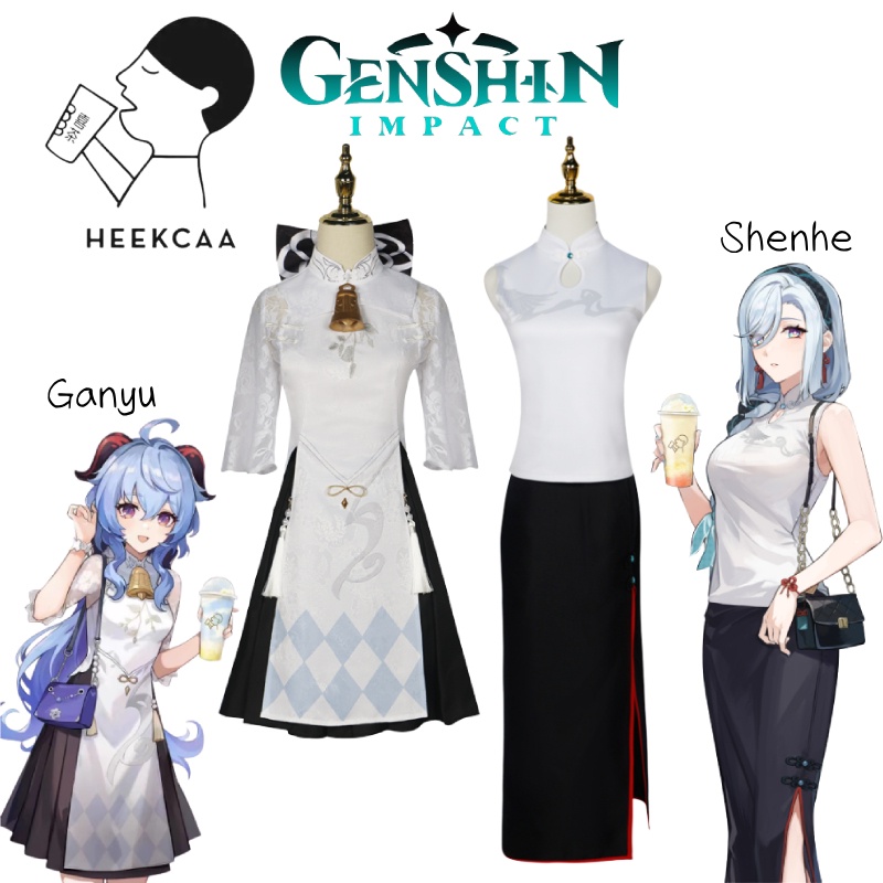Genshin Impact Ganyu Shenhe Game Suit Chinese Style Cheongsam Elegant ...