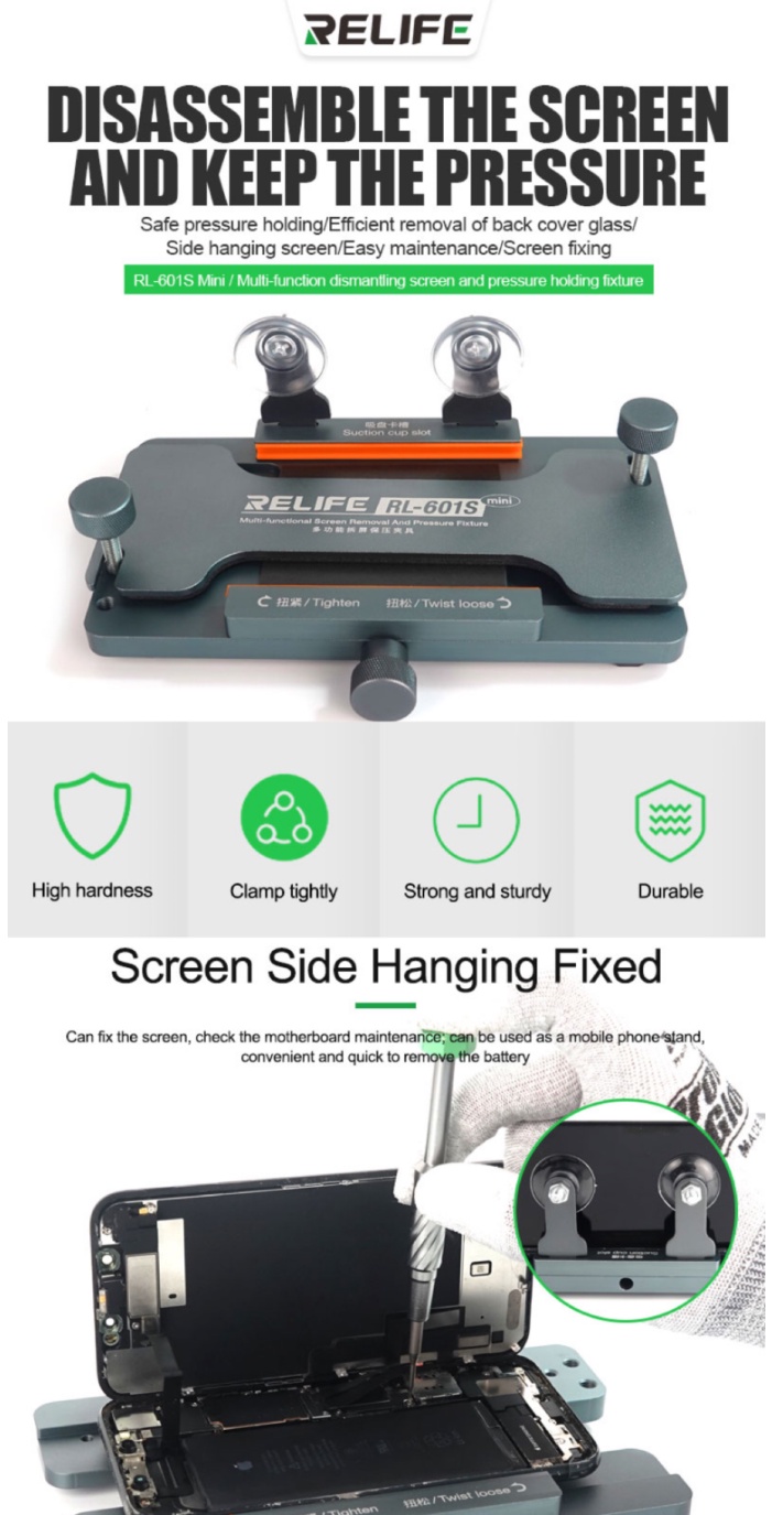 RELIFE-RL-601S mini 3-in-1 Screen Clamp attachment Multi-functional ...