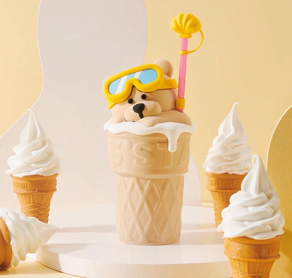 Starbucks Cup Diving Bear Ceramic Straw Cup 370ml/435ml - Cute Ice ...