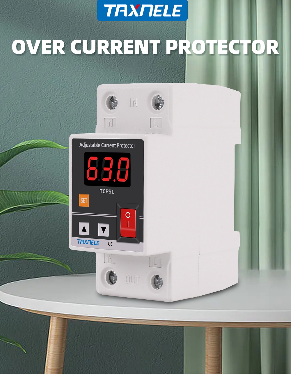 TCPS1 Electric Current limiter with Overload Protection Relay Electronics Circuit Breaker Surge ...