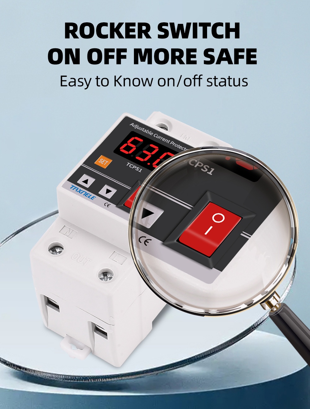 TCPS1 Electric Current limiter with Overload Protection Relay Electronics Circuit Breaker Surge ...