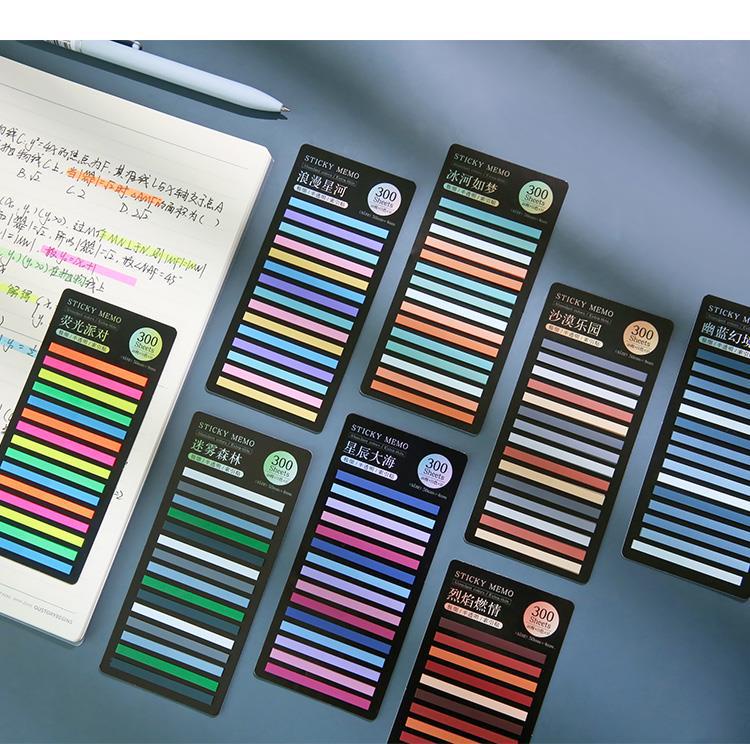 ENWEI 300 Pcs [Slender Strip Series] Simplicity Journal Sticky Notes ...