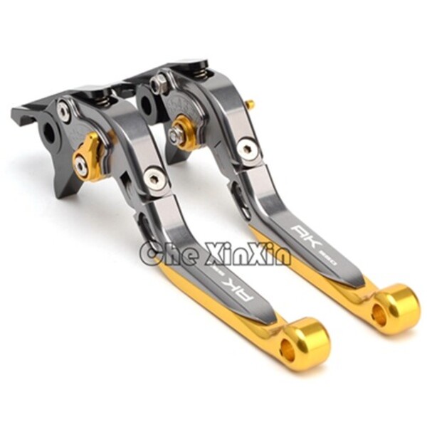 Titanium&Gold Color CNC Motorcycle CNC Aluminum Folding Extendable ...