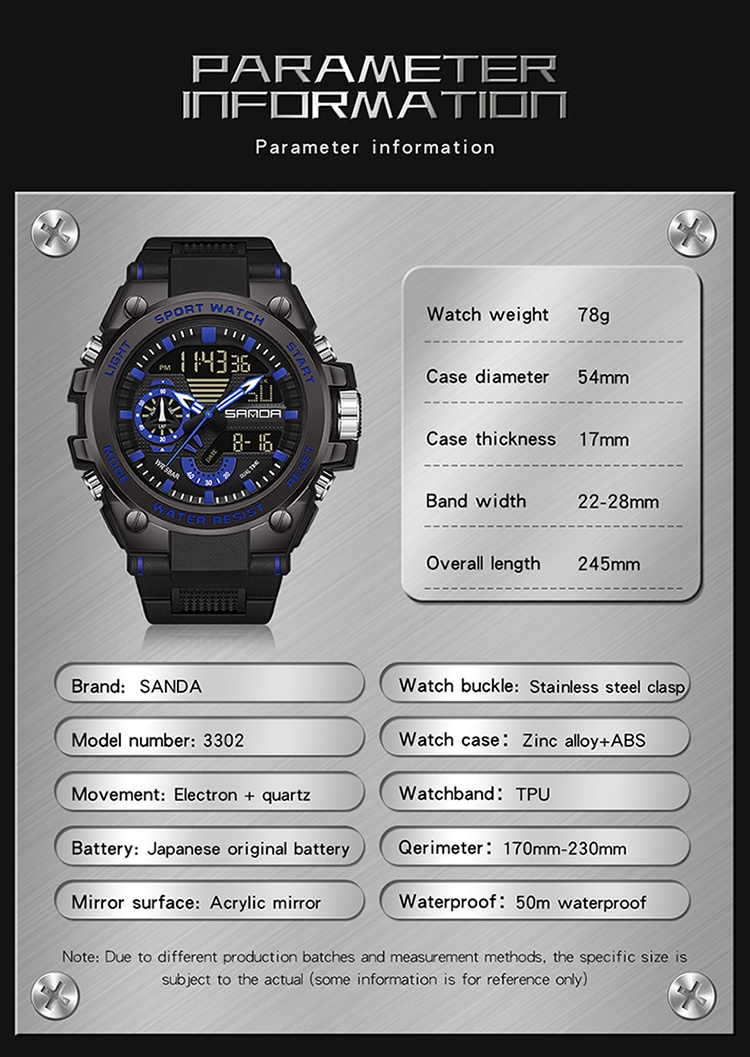 Sanda Men's Digital Fashion Waterproof Outdoor Sports Multifunctional ...