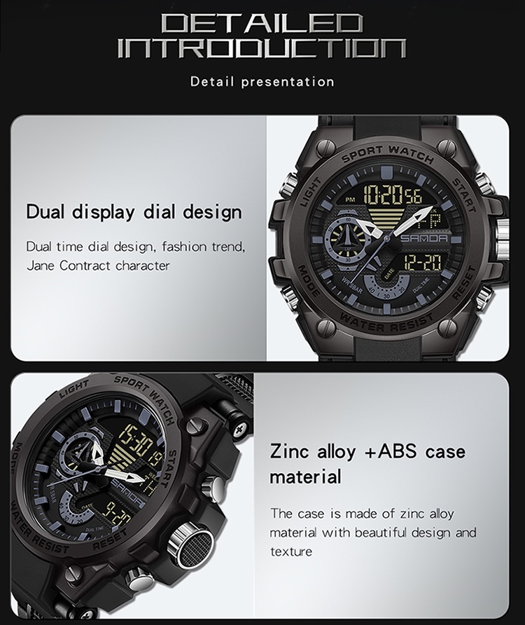 Sanda Men's Digital Fashion Waterproof Outdoor Sports Multifunctional ...