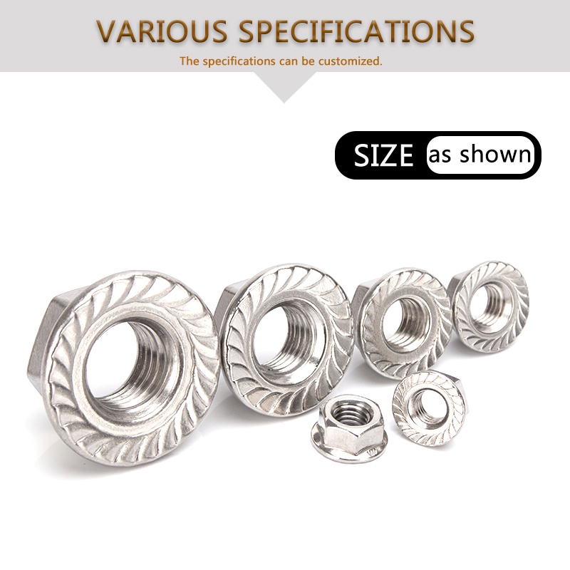 304 Stainless Steel Hex Flange Insert Lock Nut M3 M4 M5 M6 M8 M10 M12 ...