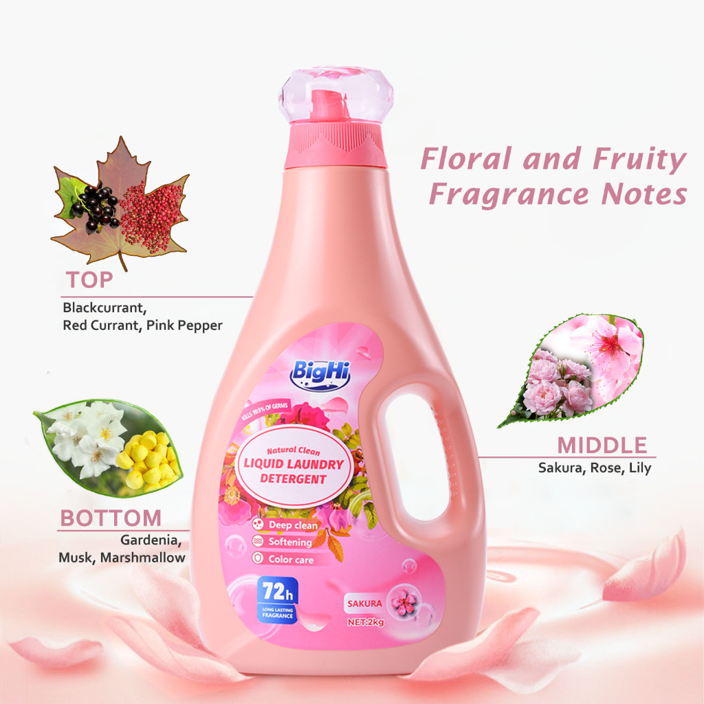 BigHi Liquid Laundry Detergent Sakura All-In-One Liquid Laundry 2Kg | Shopee Philippines