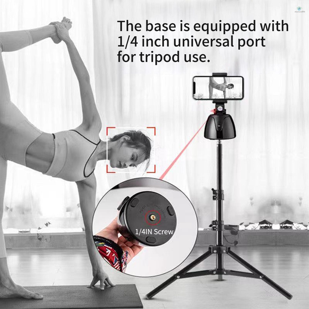 360° Object Tracking Holder Selfie Stick 360° Rotation Auto Face Object ...